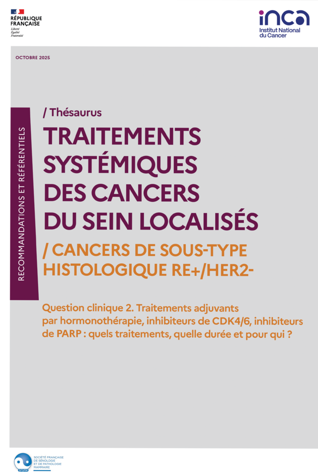 Recommandations de bonnes pratiques cliniques - cancers du sein
